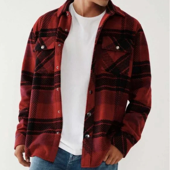 True Religion | Jackets & Coats | True Religion Mens Red Dahlia Black ...